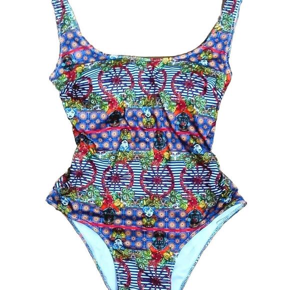Swim | Rare Antica Sartoria Giacomo Cirque One Piece Artsy Swimsuit Art ...